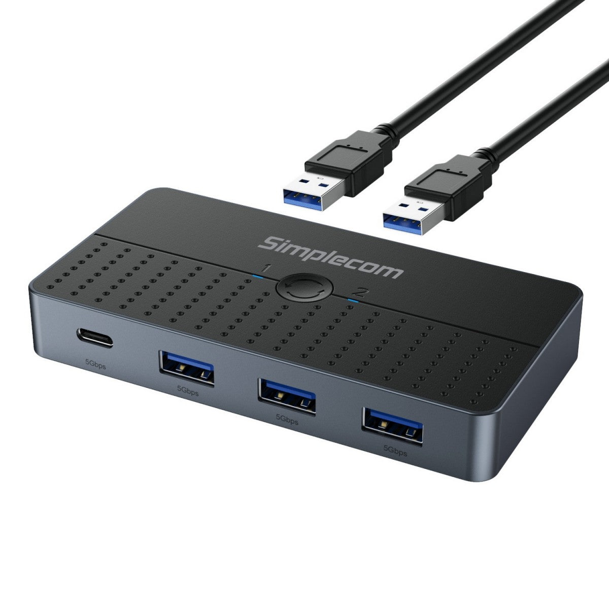 Simplecom KM320 2-Way SuperSpeed USB Switch 4-Port Hub with USB-C USB – VTech Industries