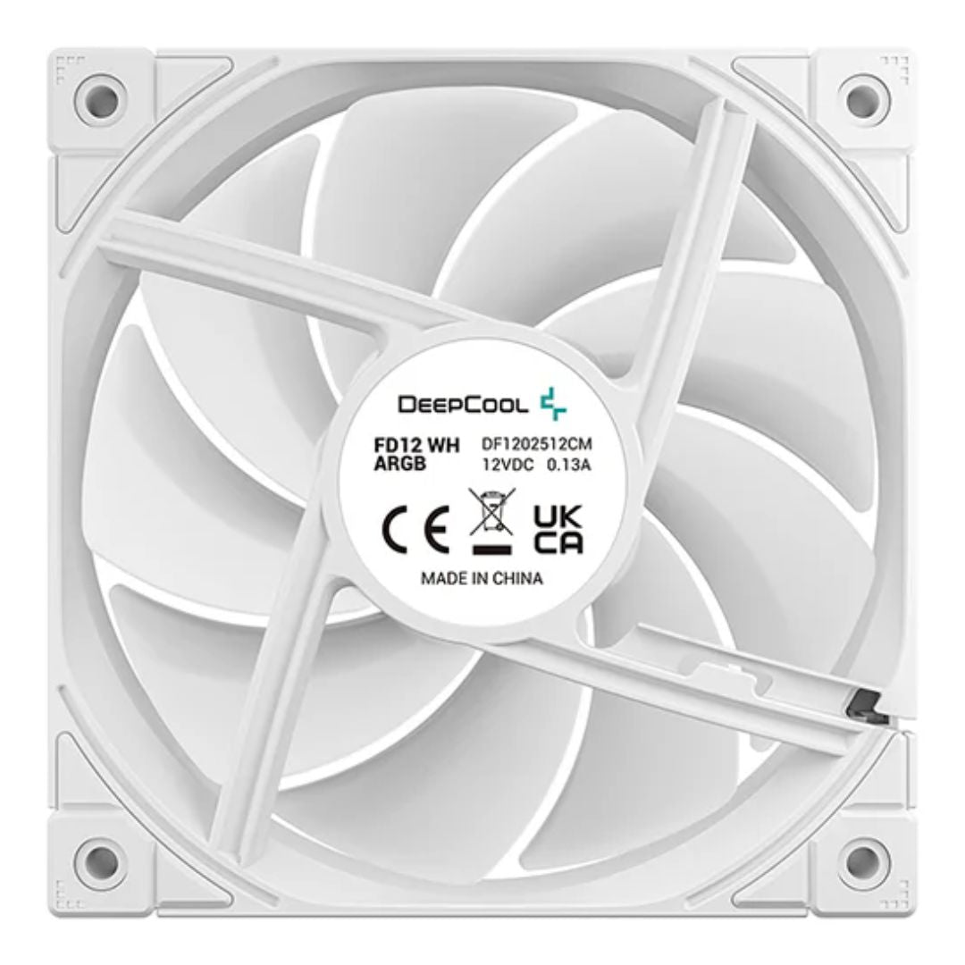 DeepCool FD12 WH ARGB Performance 120mm Case Fans, 4-pin PWM, 400~2050 ...