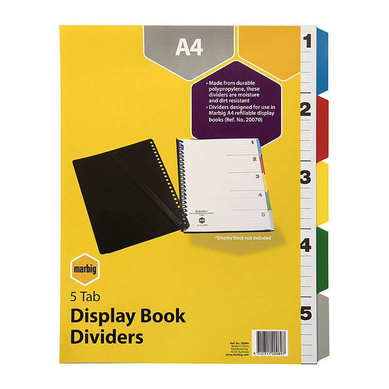 Marbig D/Book Indices & Dividers 5 Tab PP A4 Multi - 20089 – VTech ...