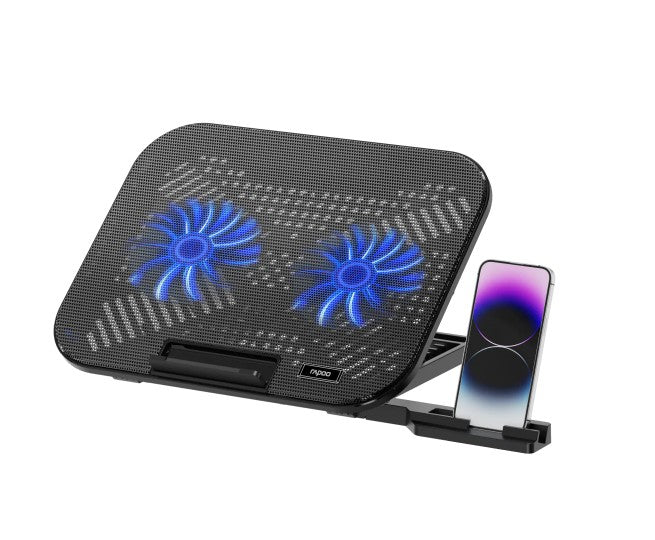 Rapoo Laptop Cooling Pad CF200, 2 High-Efficiency Cooling Fans, 6 Adju ...