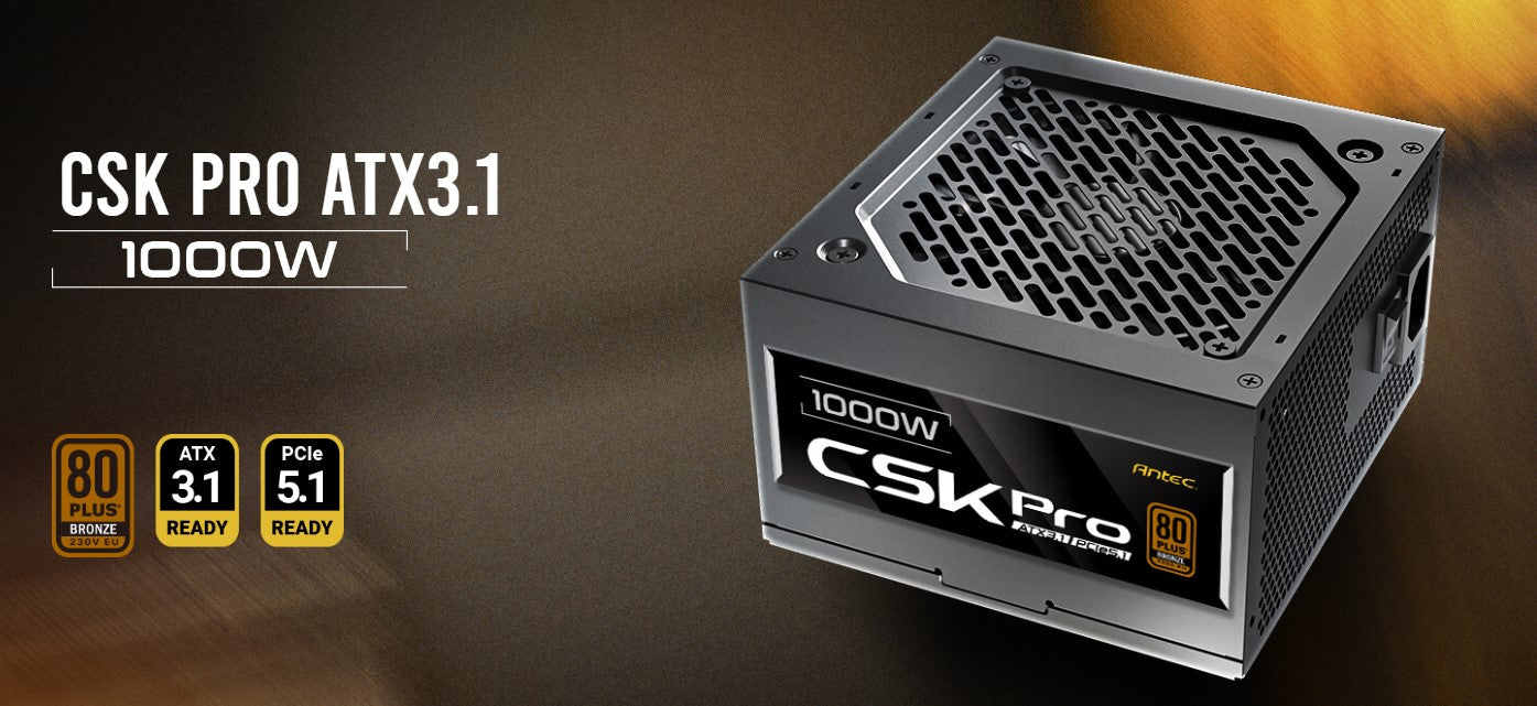 Antec CSK1000 PRO Sem-Modular ATX 3.1, PCI-E 5.1 for 4090, 5090 & 7900 ...