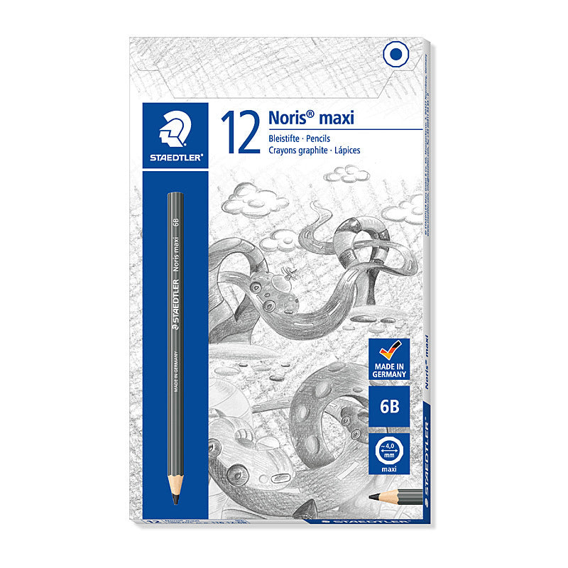 Staedtler Noris Maxi Learner Graphite 6B Pencil - Box of 12 - 116 12-6 ...