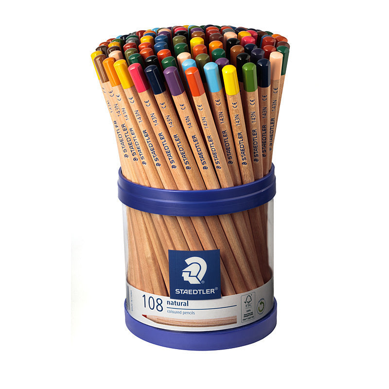 Staedtler Natural Coloured Pencil - Cup of 108 - Assorted Colours - 14 ...