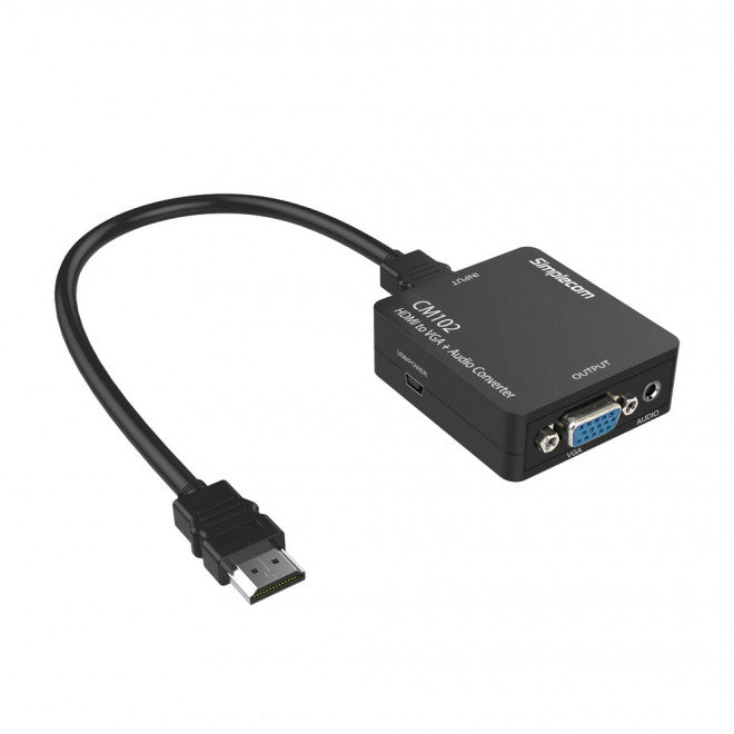 Simplecom CM102 HDMI to VGA + Audio 3.5mm Stereo Converter CM102 ...
