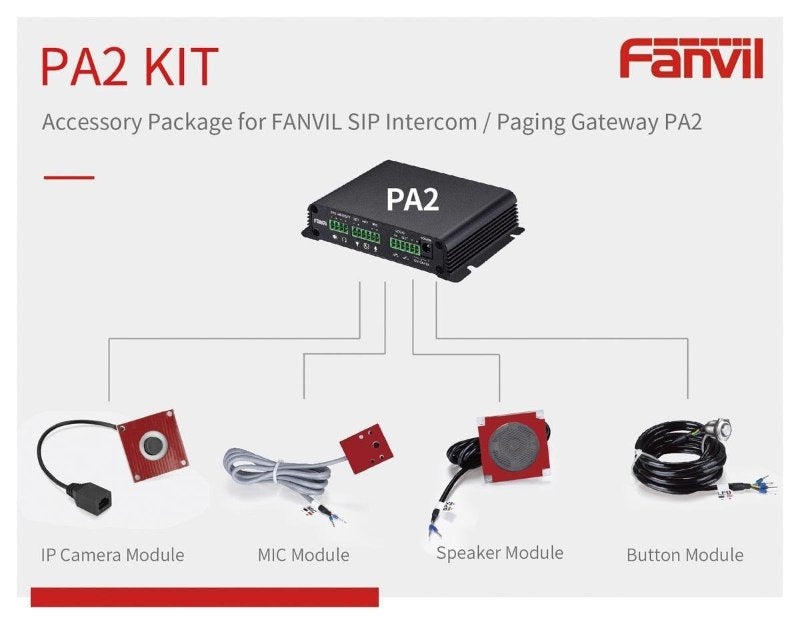 Fanvil PA2 Accessories Kit to suit IPF-PA2, Official Kit For Fanvil PA ...