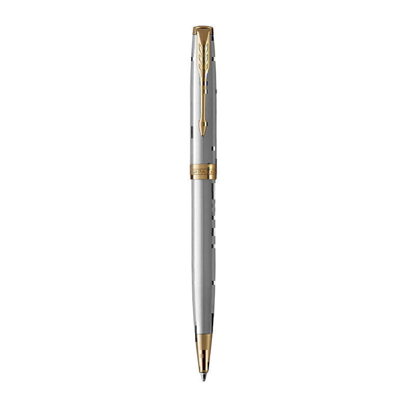 Parker Sonnet Ballpoint Pen - Stainless Steel, Gold Trim - 1931507 ...