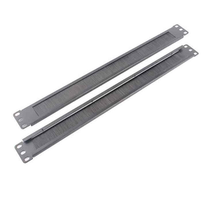 LDR 1U 19' Cable Management Brush Rail (Brush Panel) - Black Metal Con ...